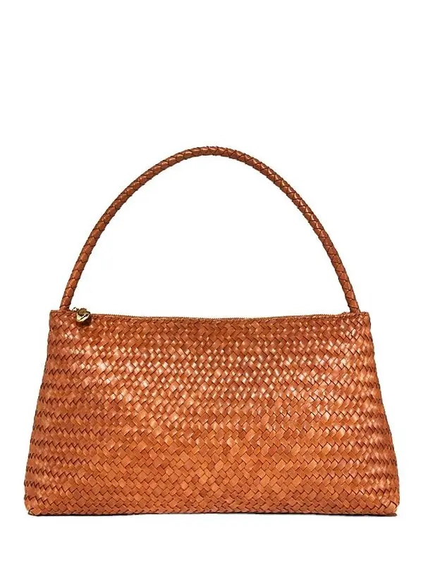 Madewell Large Leather Shoulder Bag Woven Collection - Burnt Siena