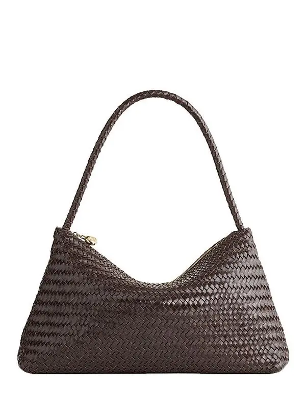 Madewell Large Leather Shoulder Bag Woven Collection - Coffee Bean