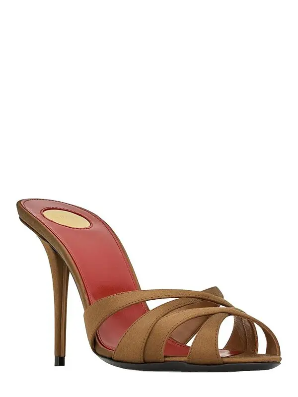 Saint Laurent Chandelle Mules - Deep Cognac