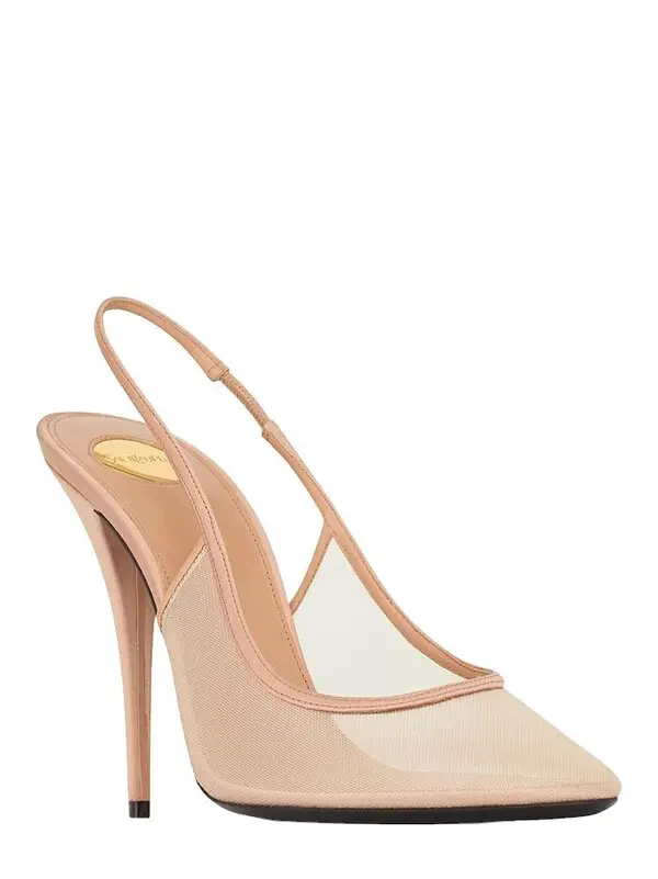 Saint Laurent Anita Slingback Pumps - Rose Lingerie