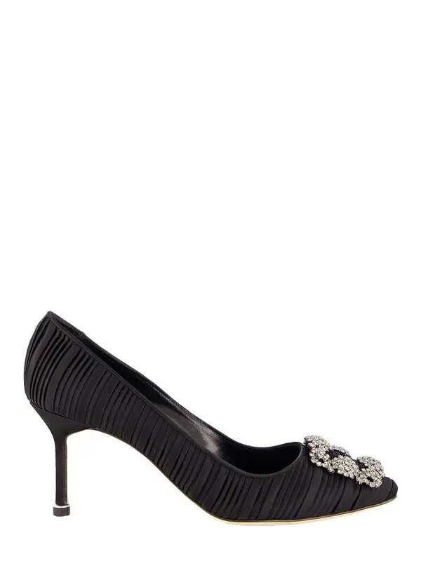 Manolo Blahnik Hangisi Satin Pumps - Black