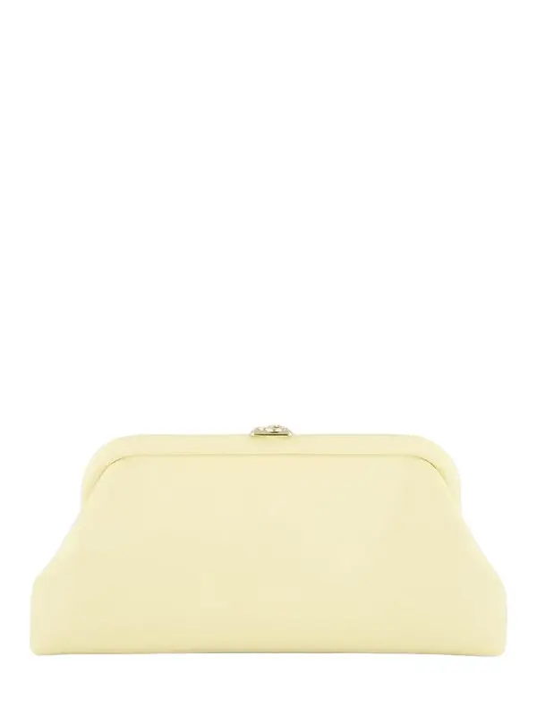 JIMMY CHOO Skylar Biker Leather Clutch - Yellow