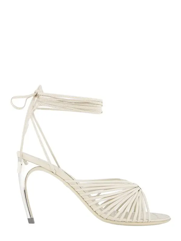 FERRAGAMO Atena 85mm Leather Sandals - White