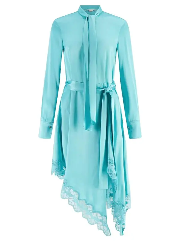 Stella McCartney Double Satin Lace Dress - Blue