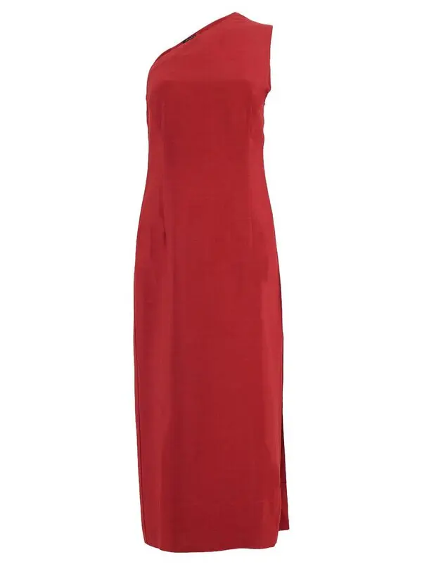 HAIGHT. Maria Asymmetric Linen Dress - Red