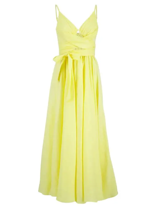 Zimmermann Awaken Linen Midi Dress - Yellow