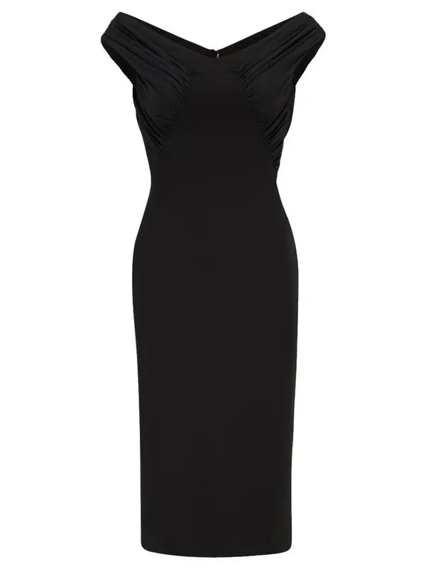 Dolce & Gabbana Crêpe Organza Bodycon Dress - Black