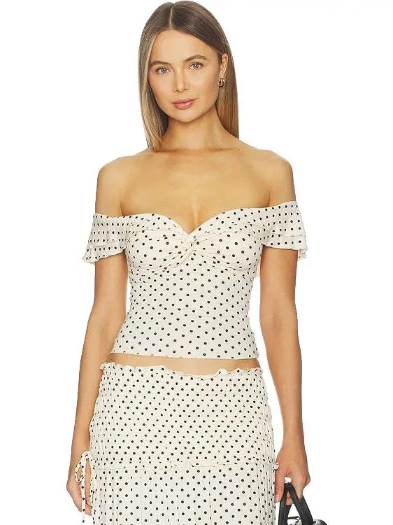 TIGER MIST Denali Top - White Polka