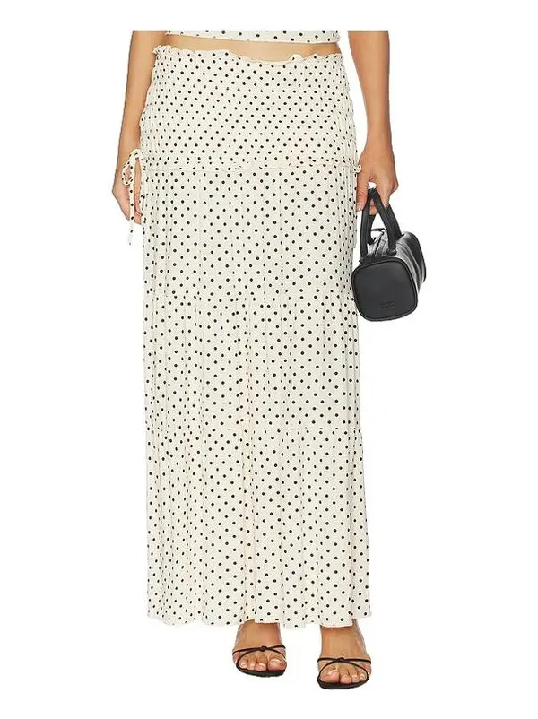 TIGER MIST Denali Maxi Skirt - White Polka