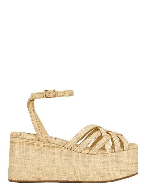LOEFFLER RANDALL Channing Platform Sandal - Natural Raffia