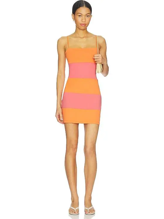Susana Monaco String Colorblock Mini Dress - Apricot & Rosa