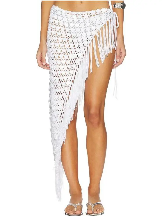 Superdown Roca Crochet Midi Skirt - White