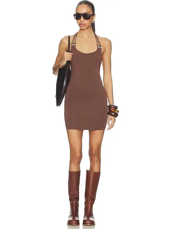 Superdown Blanche Halter Mini Dress - Brown