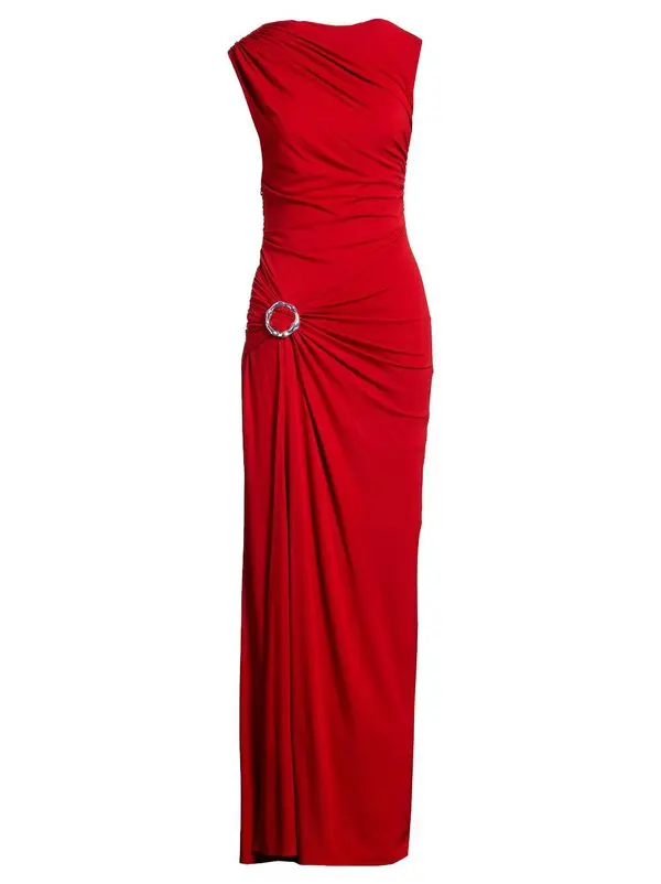 Simkhai Blaine Ruched Stretch-jersey Gown - Red