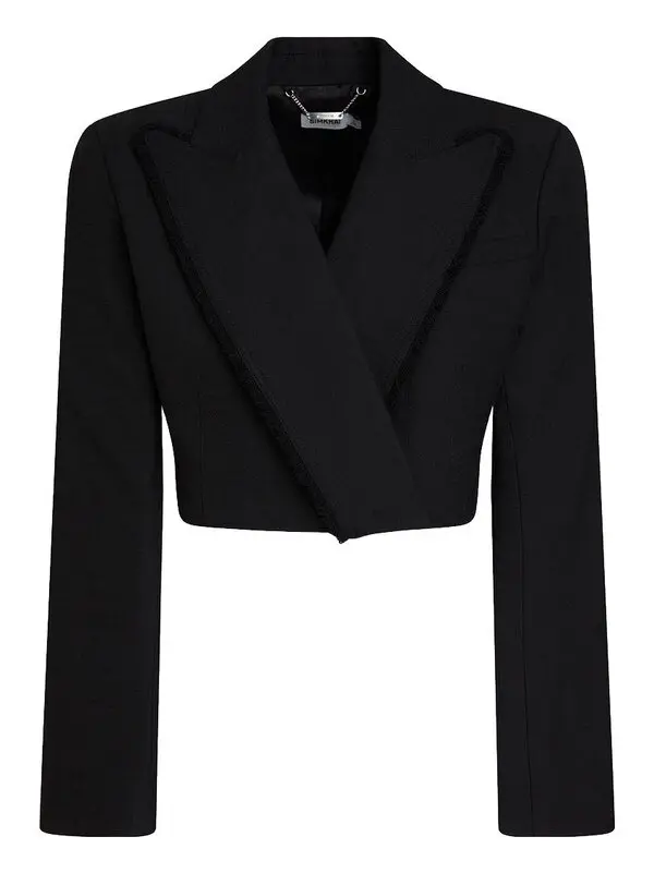 Simkhai Cassian Cropped Twill Blazer - Black