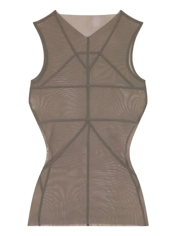Rick Owens Stretch-mesh Top - Gray