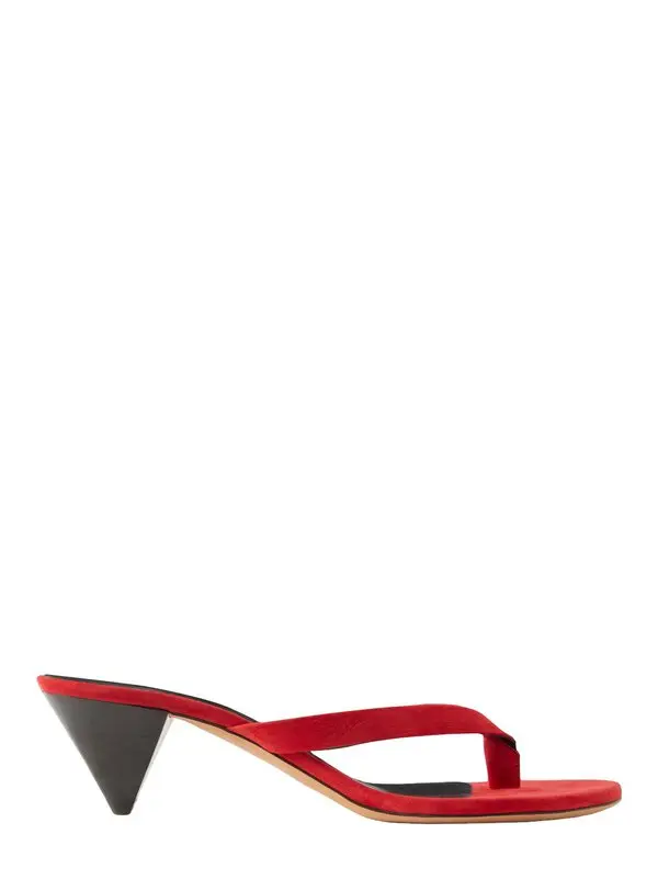 JUDE Rooty Suede Sandals - Red