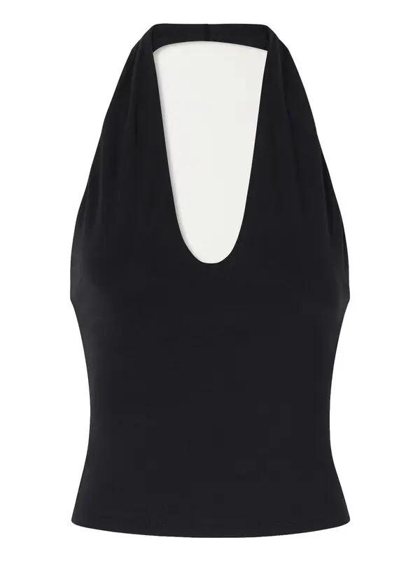 SKIMS Smooth Layers Modal-blend Halterneck Top - Black