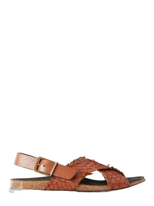 THE ROW Buckled Leather Sandals - Brown