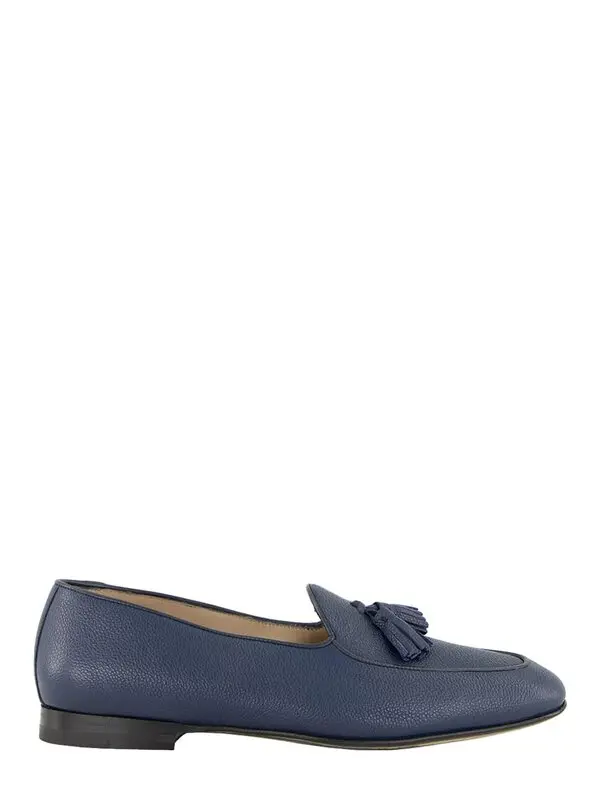 Manolo Blahnik Lennox Leather Tassel Loafers - Blue
