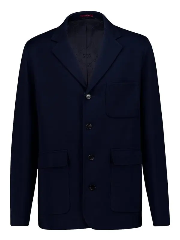 Gucci Dark Cotton Jersey Blazer - Blue