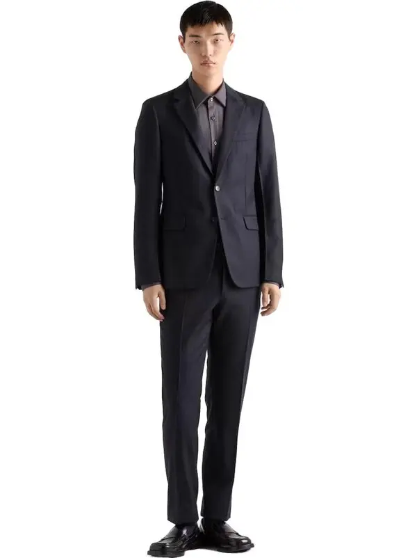 Prada Navy Wool-cashmere Slim Suit - Blue