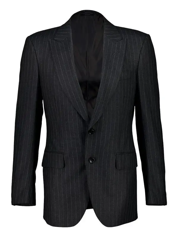 TOM FORD Dark Wool Pinstripe Blazer - Grey