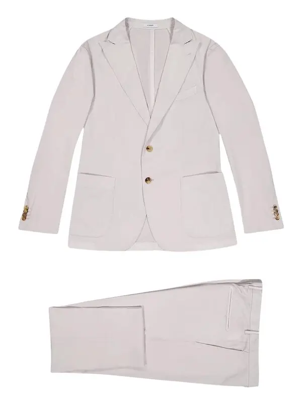 Boglioli Beige Cotton Suit - Grey