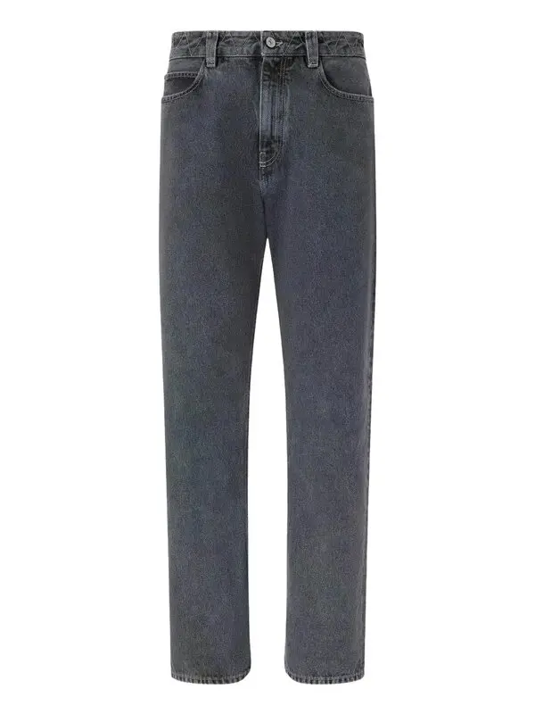 FERRARI Five-pocket Marbled Denim Jeans - Grey