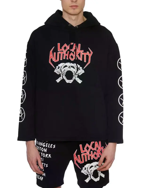 LOCAL AUTHORITY LA Tri Skull Tour Hoodie - Black