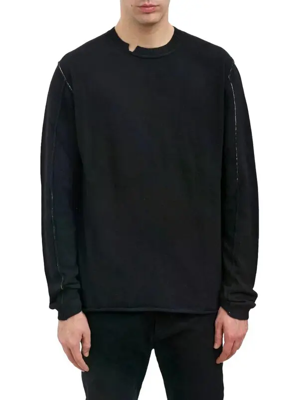Isabel Benenato Long-sleeve Crew Neck Sweater - Black