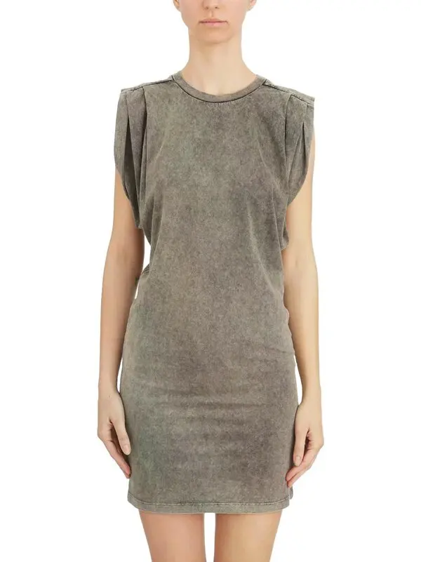DONDUP Cotton Crew-neck Dress - Grey