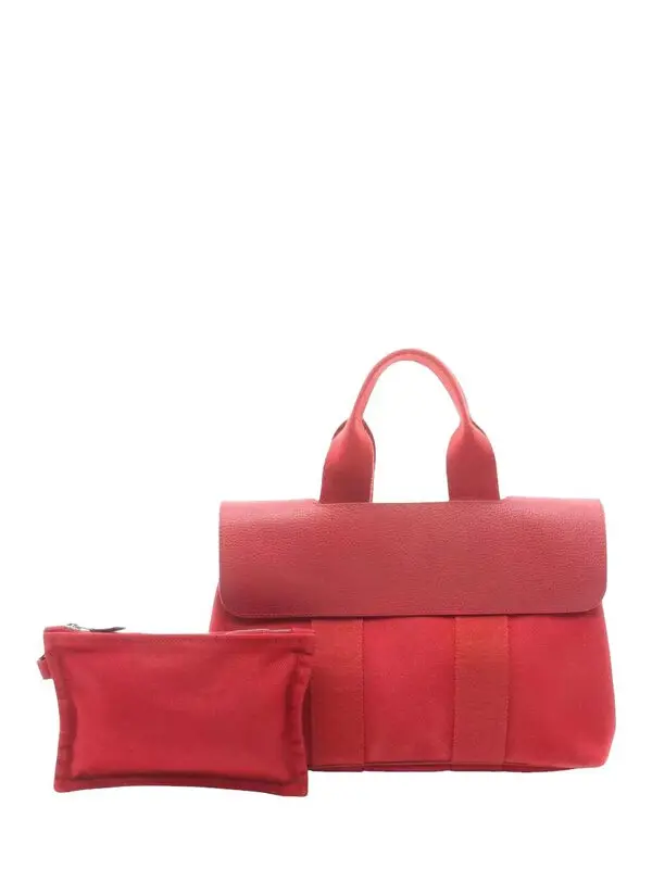 Hermès 2006 Toile And Swift Valparaiso Pm Handbag - Red
