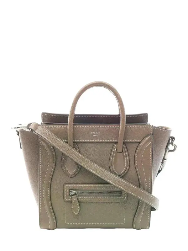 Celine 2010-2026 Nano Leather Luggage Satchel - Grey