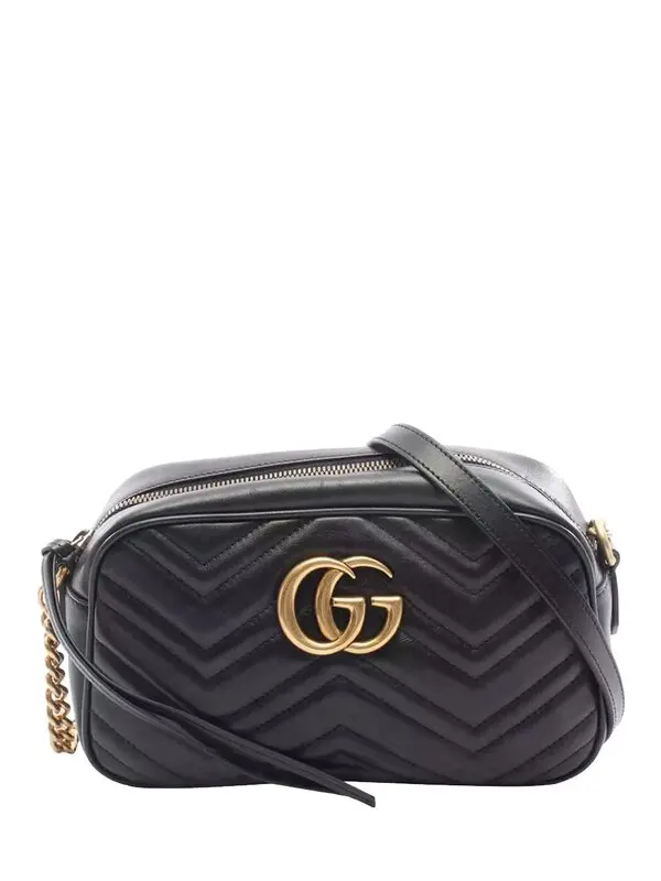 Gucci 2016-2026 Small Gg Marmont Matelasse Leather Crossbody Bag - Black