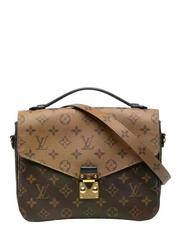 LOUIS VUITTON Monogram Reverse Pochette Metis Satchel - Brown
