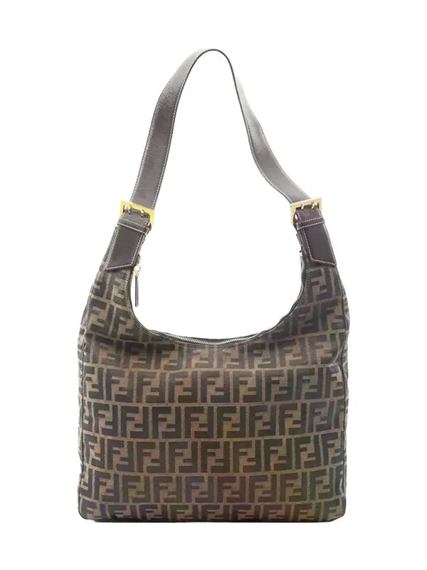 Fendi 2000-2010 Zucca Canvas Shoulder Bag - Brown