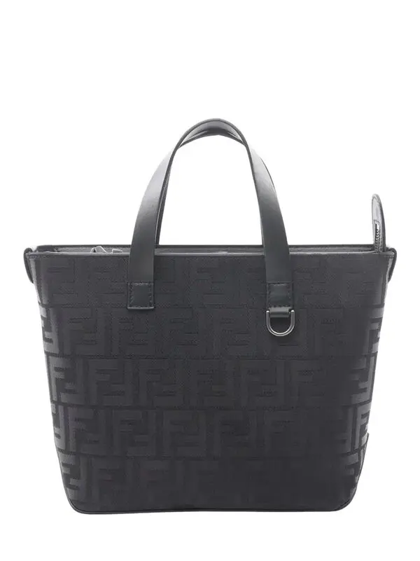 Fendi 2000-2010 Small Ff Canvas Tote Bag - Black