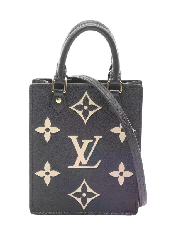 LOUIS VUITTON 2021-2026 Bicolor Monogram Empreinte Petit Sac Plat Satchel - Black