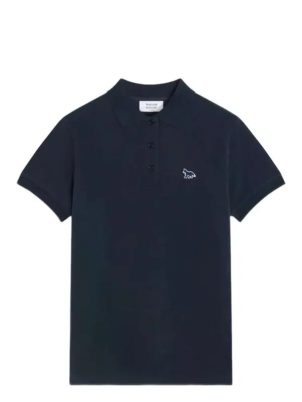 Maison Kitsuné Fox-patch Polo Shirt - Blue