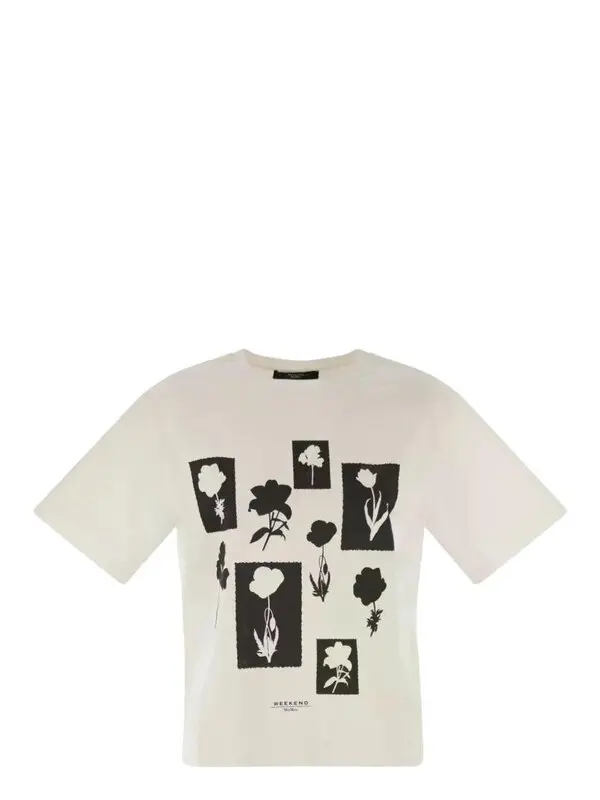Max Mara Printed A-line T-shirt - White