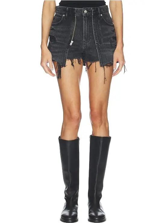 Alexander Wang Distressed Double Layer Skort - Charcoal