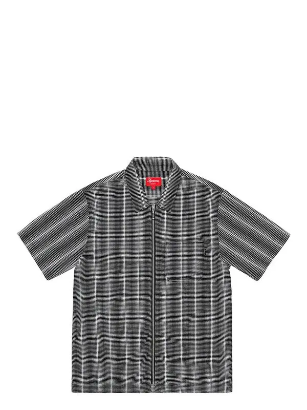 Supreme Dots Zip Up Shirt - Black