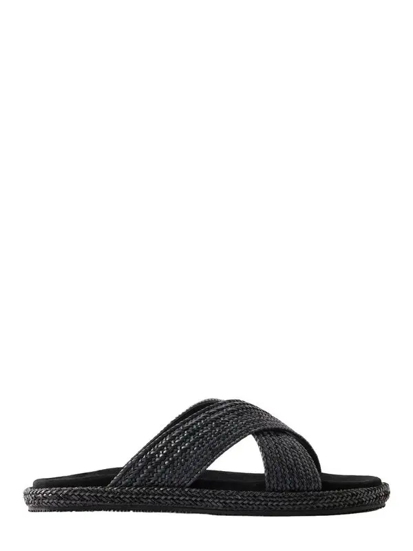 Mr P. Woven Crossover Sandals - Black