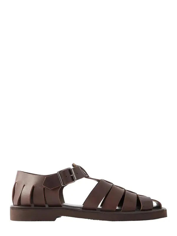 Mr P. Fisherman Leather Sandals - Brown