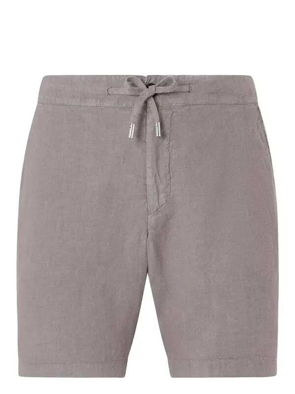 Mr P. Straight-leg Garment-dyed Linen Bermuda Shorts - Gray