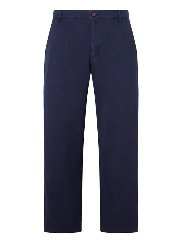 Mr P. Barrel-leg Cotton-twill Trousers - Blue