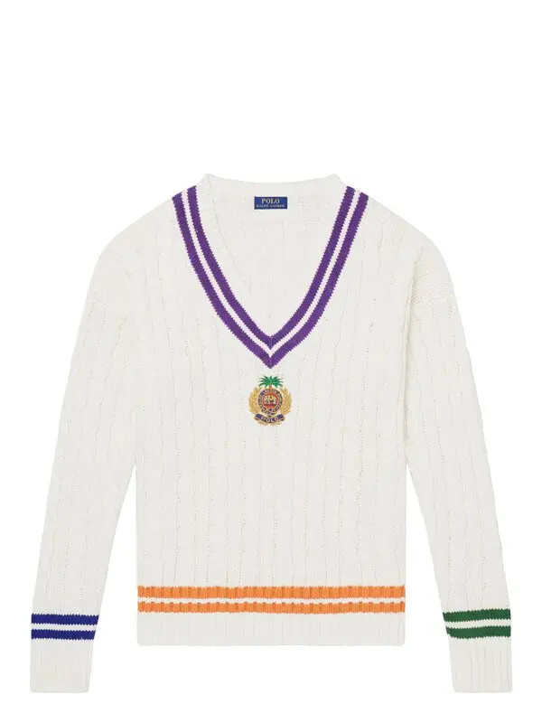 Polo Ralph Lauren Logo-embroidered Cotton Sweater - White