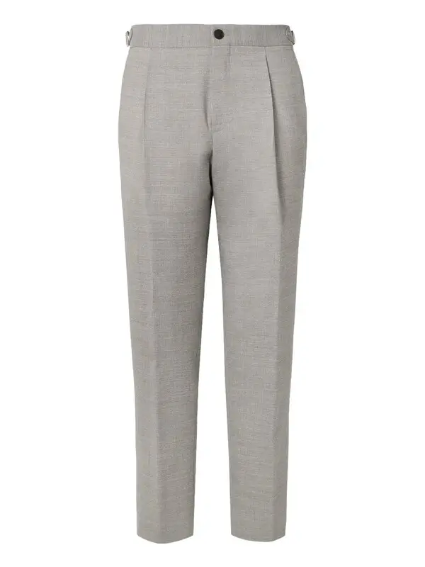 Mr P. Daniel Tapered Pleated Wool-flannel Trousers - Gray