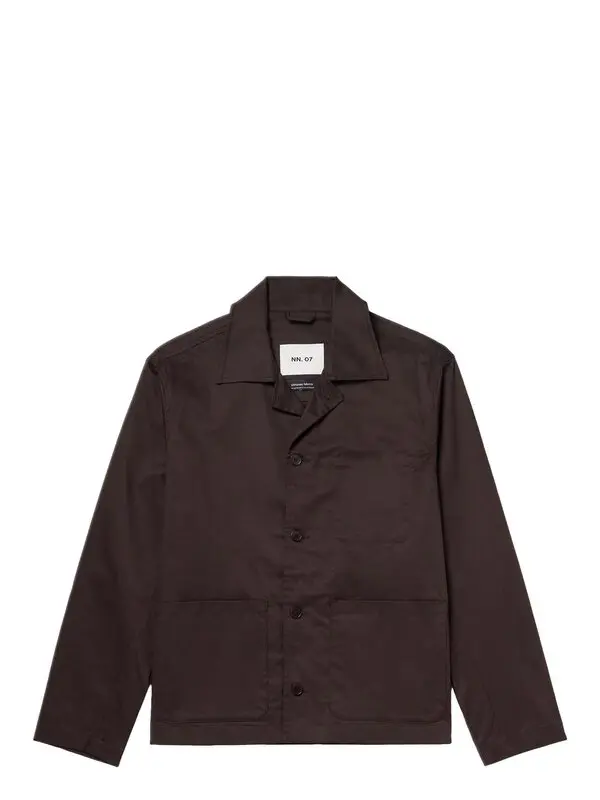 Nn07 Morgan 10021 Stretch Organic Cotton-gabardine Blouson Jacket - Brown